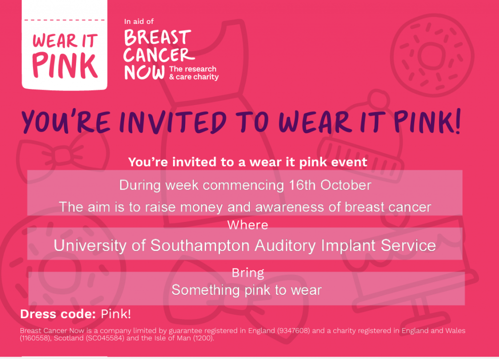 Wear it Pink week at the Auditory Implant Service - Auditory Implant ...