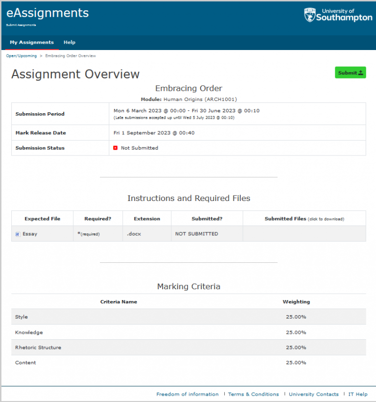 eAssignments: How to submit to or view upcoming assignments – eLearning Support and Resources