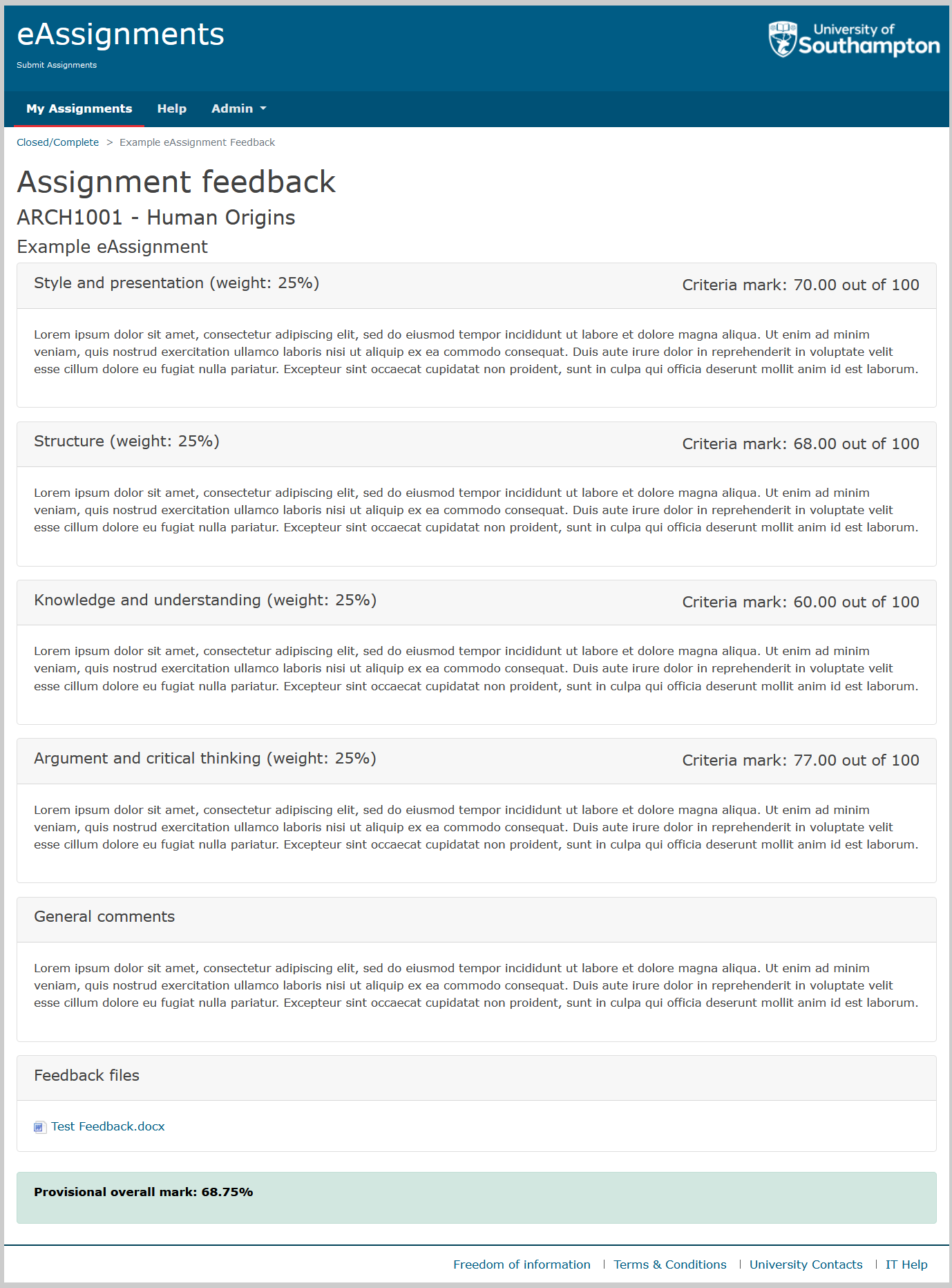 eAssignments: An overview and how to view your feedback – Student – eLearning Support and Resources