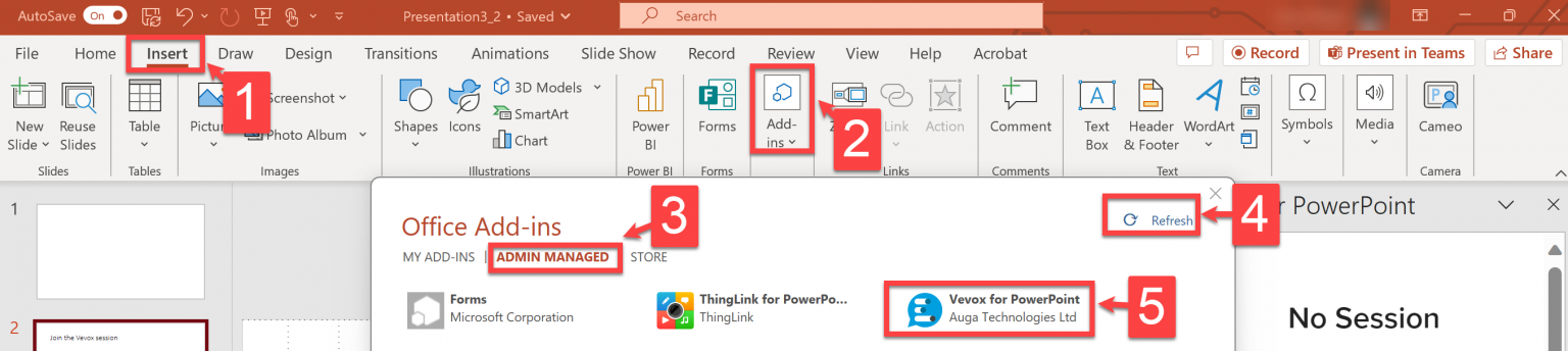 Vevox – Office 365 PowerPoint add-in – eLearning Support and Resources