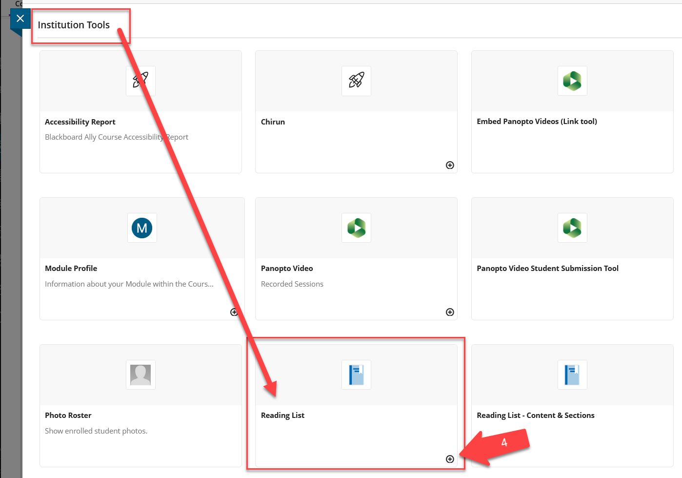 Blackboard Ultra – Add an online Reading List – eLearning Support and ...