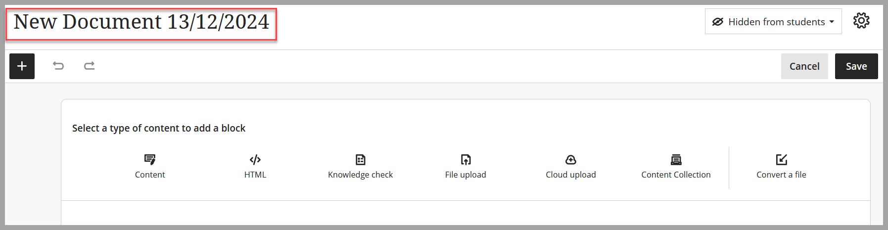 Blackboard Ultra – Create Ultra Documents – eLearning Support and Resources