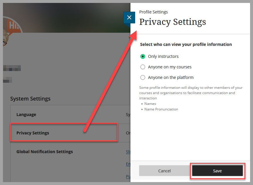 Blackboard – Profile and Notification Settings – eLearning Support and ...