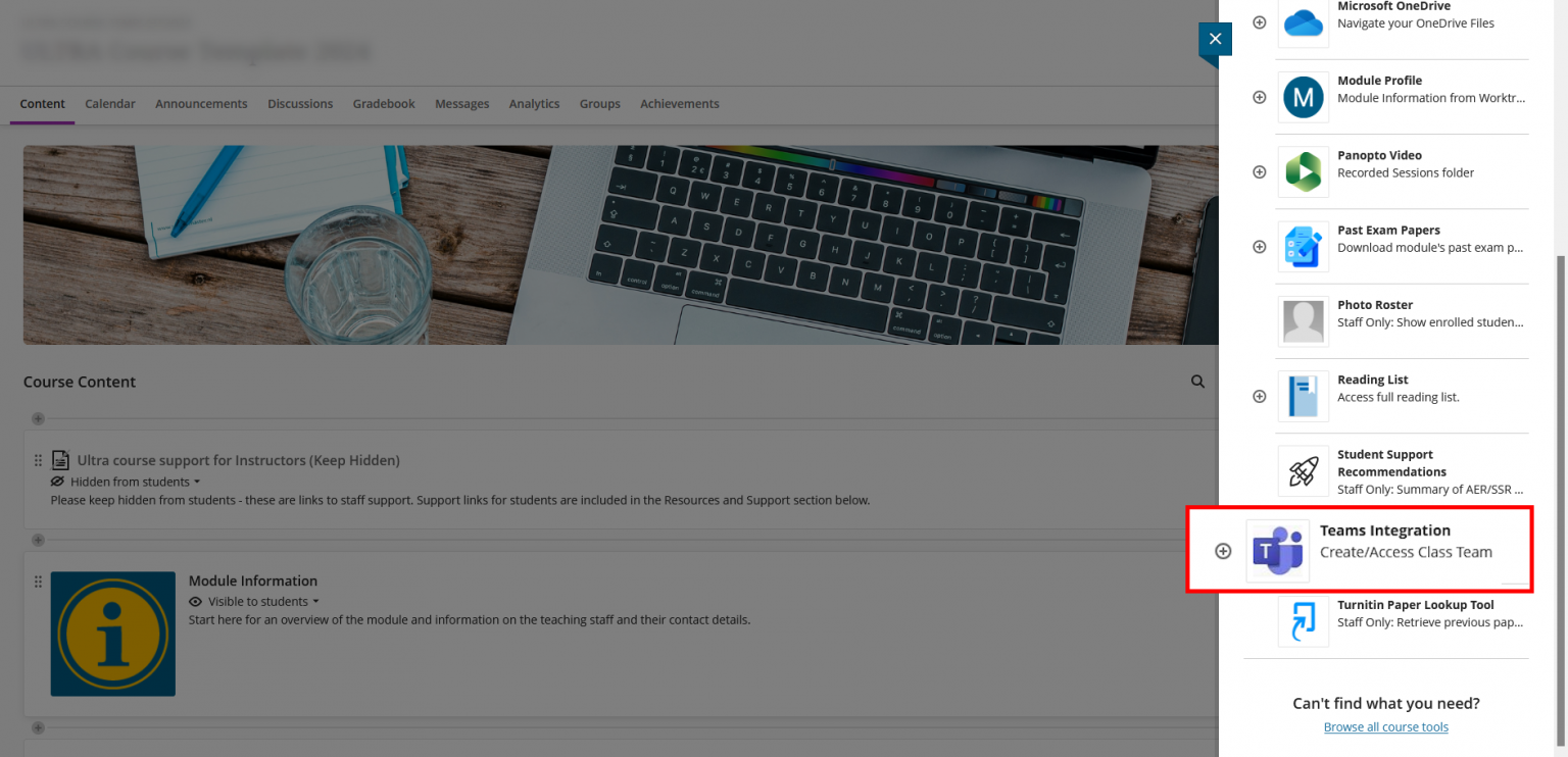 Blackboard Ultra – Create a Class Team – eLearning Support and Resources