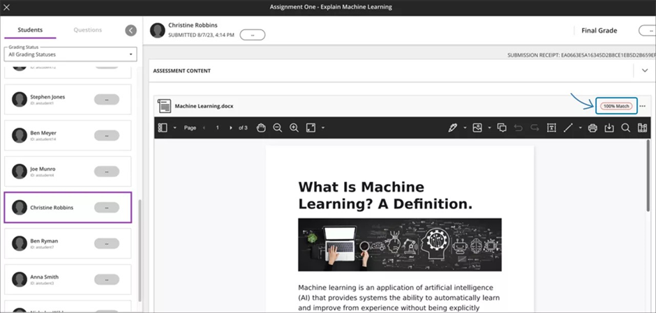 Turnitin Integration in Blackboard Ultra Assignments – eLearning Support and Resources