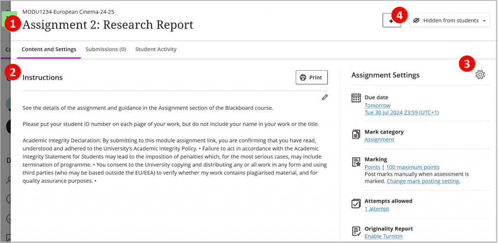 Blackboard Ultra – Create a Blackboard Assignment – eLearning Support ...