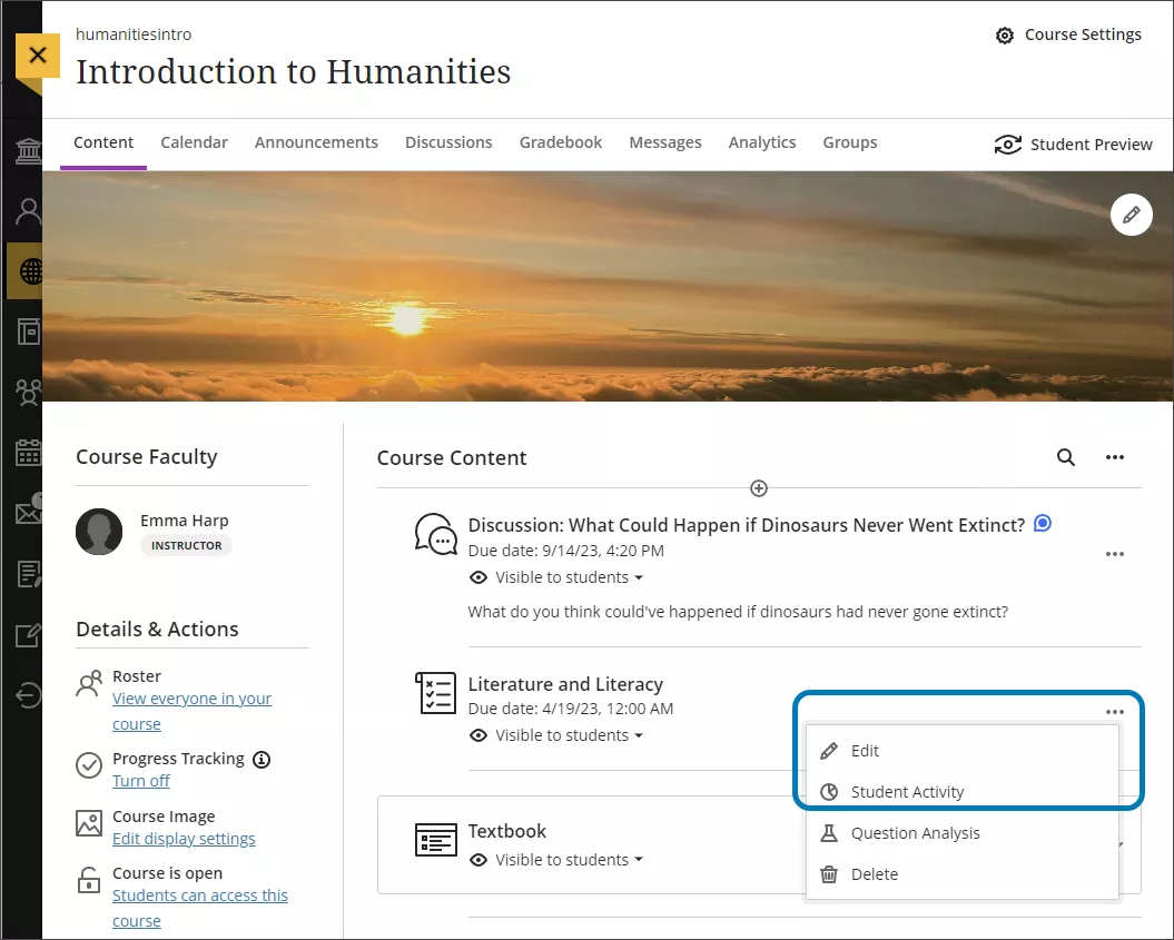 Blackboard Ultra – Student Overview, Course Activity Reports and ...