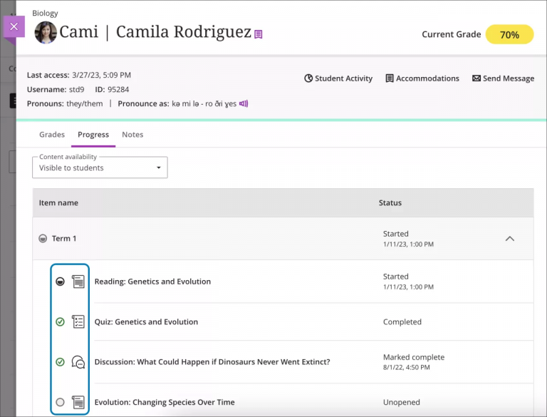 Blackboard Ultra – Student Overview, Course Activity Reports and ...