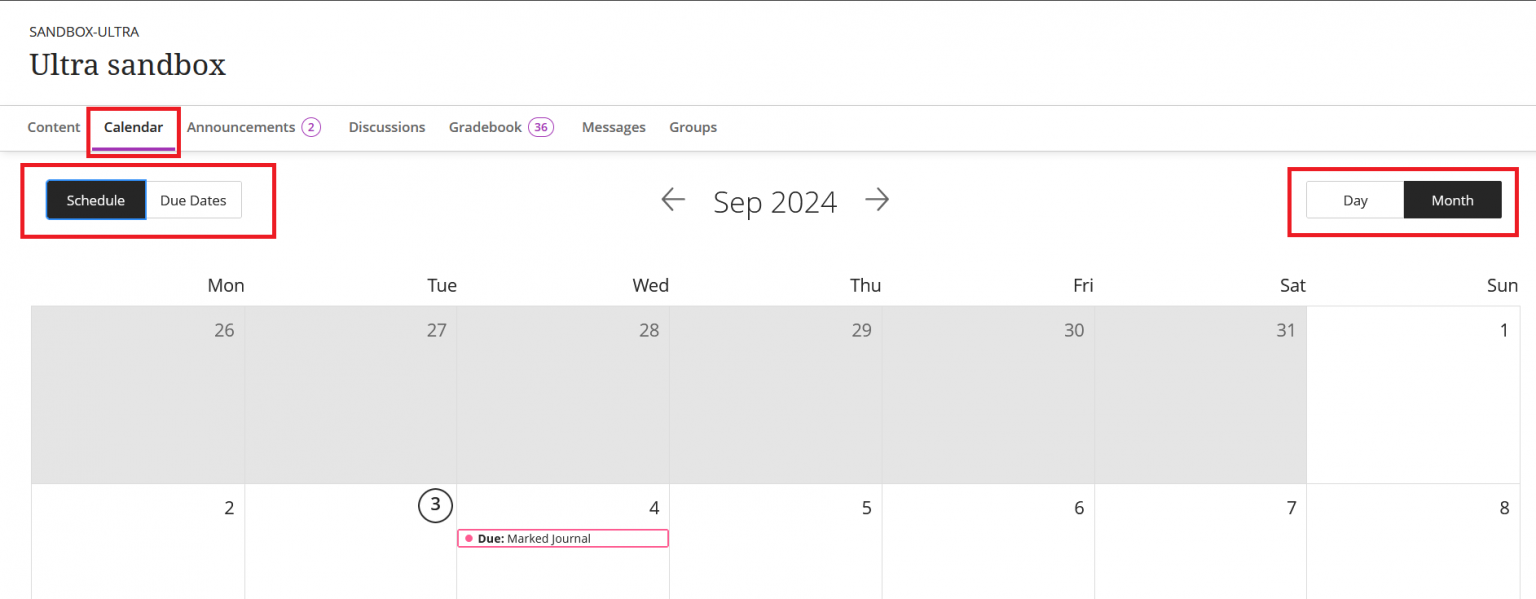 Blackboard Ultra – Calendar – eLearning Support and Resources