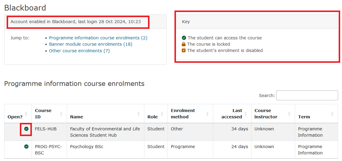 Education Dashboard – View student information – eLearning Support and ...