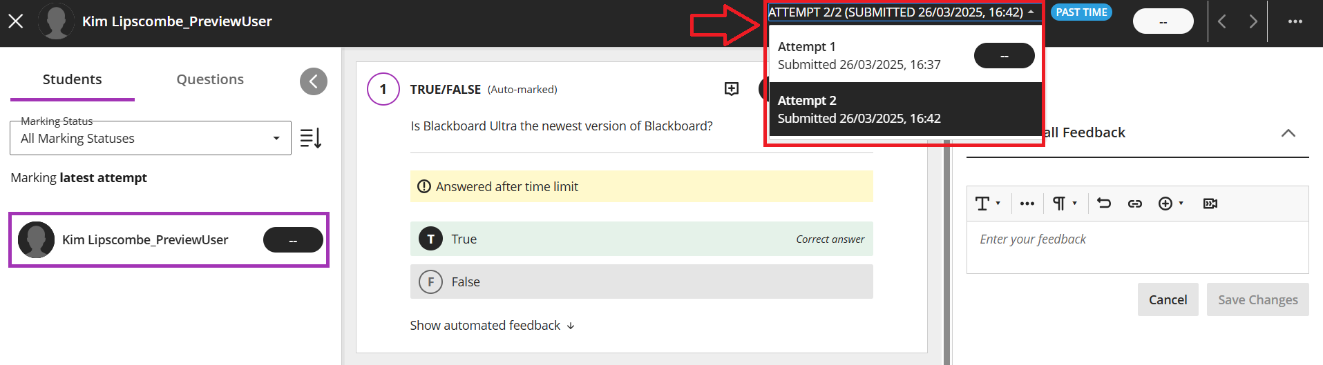 Blackboard Ultra – Getting started with Marking – eLearning Support and Resources