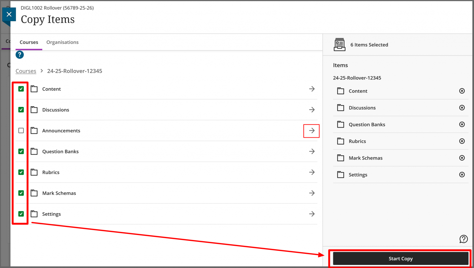 Blackboard Ultra – Copy (rollover) content from another Ultra course ...