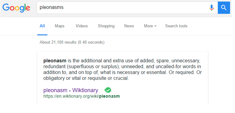 Wiki gets it. Pleonasm ftw. « University of Southampton Writing Centre